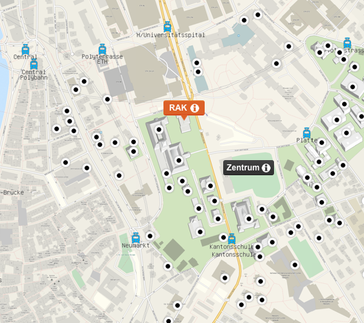 UZH - Kunsthistorisches Institut - Lagepläne